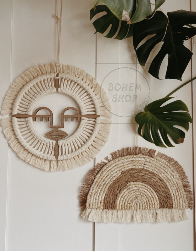 Etnik-bohem Makrome Yapraklı Süsü Duvar Dekoru ev dekorasyon